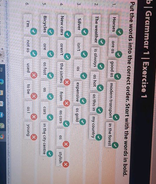 b Grammar 1 Exercise 1 Put the words into | StudyX