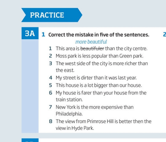 PRACTICE 3A 1 Correct the mistake in five of | StudyX