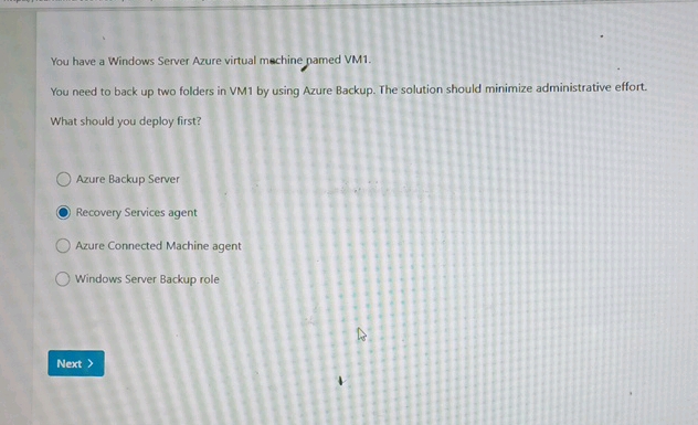 You have a Windows Server Azure virtual | StudyX