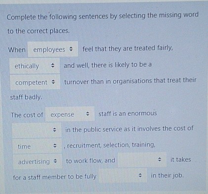 Complete the following sentences by