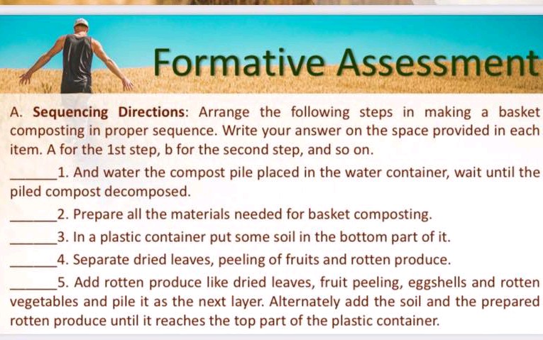Formative Assessment A Sequencing Directions | StudyX