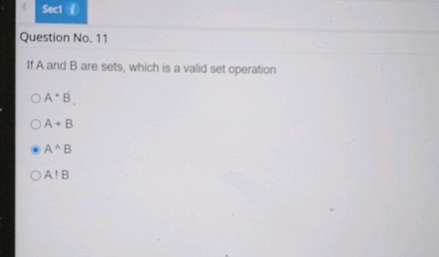 Sec 11 Question No 11 If A and B are sets | StudyX