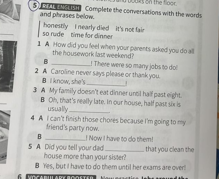 5) REAL ENGLISH Complete the conversations | StudyX