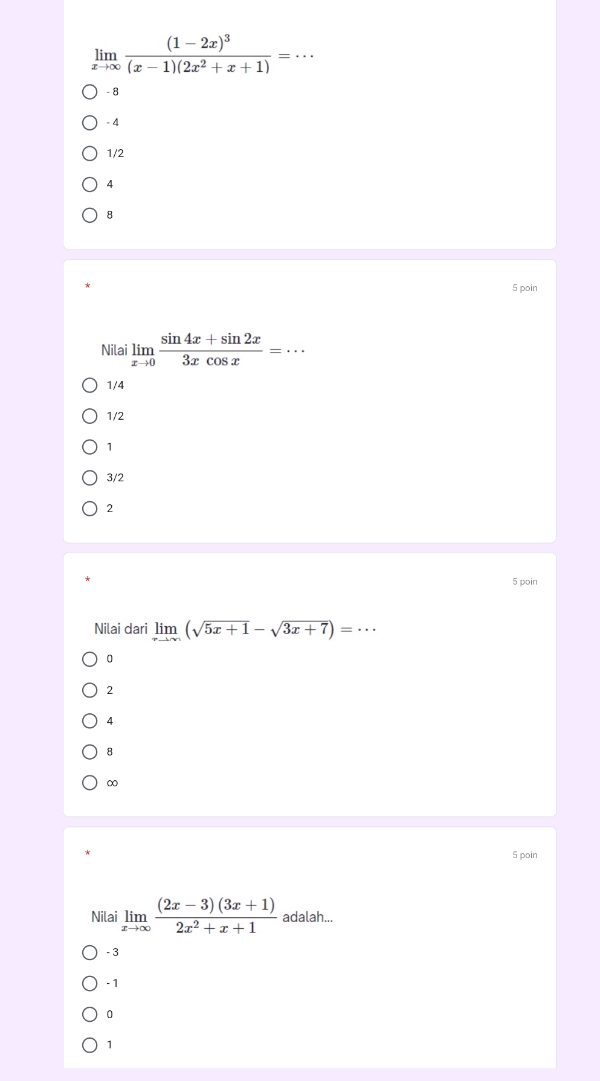 x (1-2 x)3(x-1) (2 x2+x+1 )= -8 -4 1 / 2 4 8