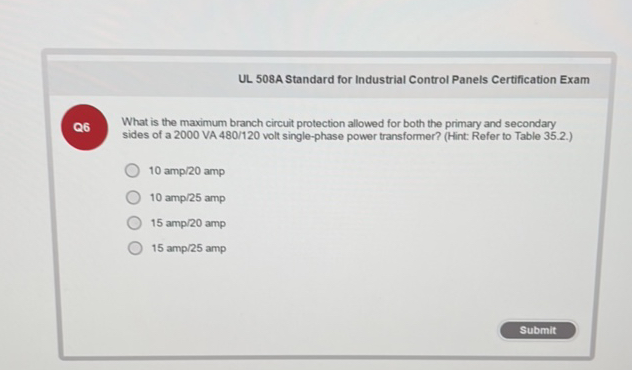 UL 508A Standard for Industrial Control