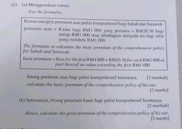 (ii) (a) Menggunakan rumus Use the formulae | StudyX