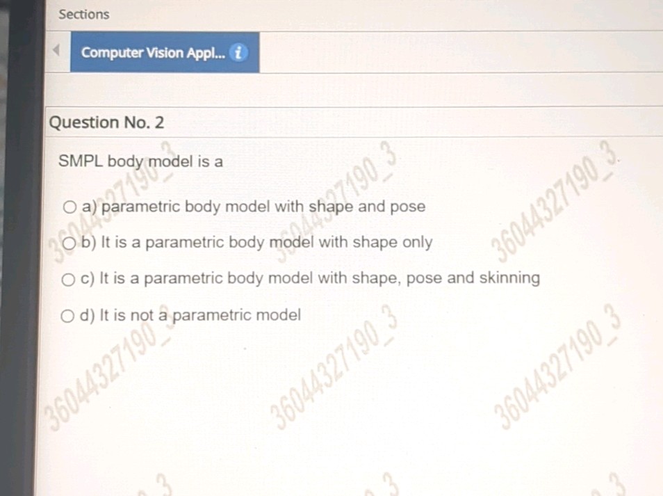 Sections Computer Vision Appl Question No 2 | StudyX