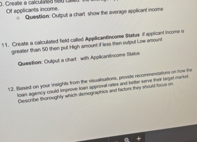 Of applicants income - Question Output a | StudyX