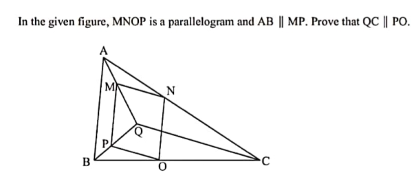 In the given figure MNOP is a parallelogram | StudyX