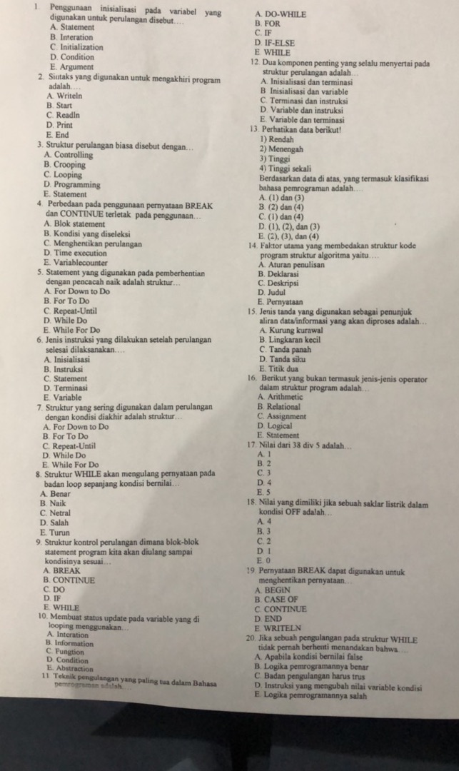 1 Penggunaan inisialisasi pada variabel yang | StudyX