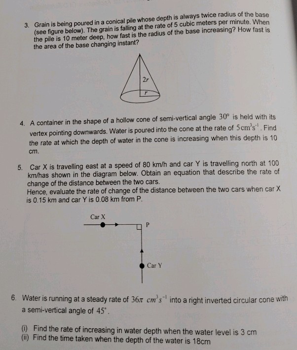 3 Grain is being poured in a conical pile | StudyX