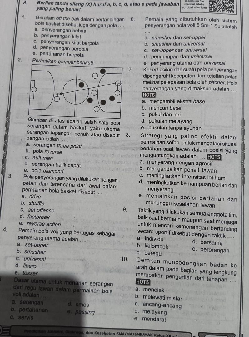 A Berilah tanda silang (X) huruf a b c d | StudyX