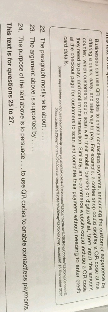 Businesses can use QR codes to enable | StudyX