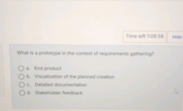 Time left 10958 Hide What is a prototype in | StudyX