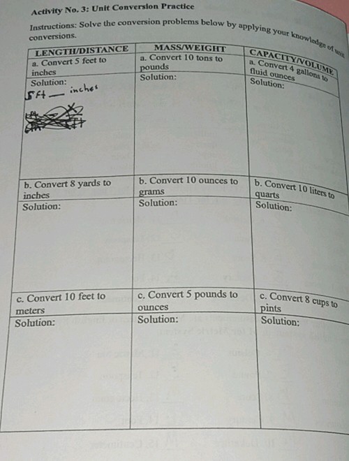 Activity No 3 Unit Conversion Practice | StudyX