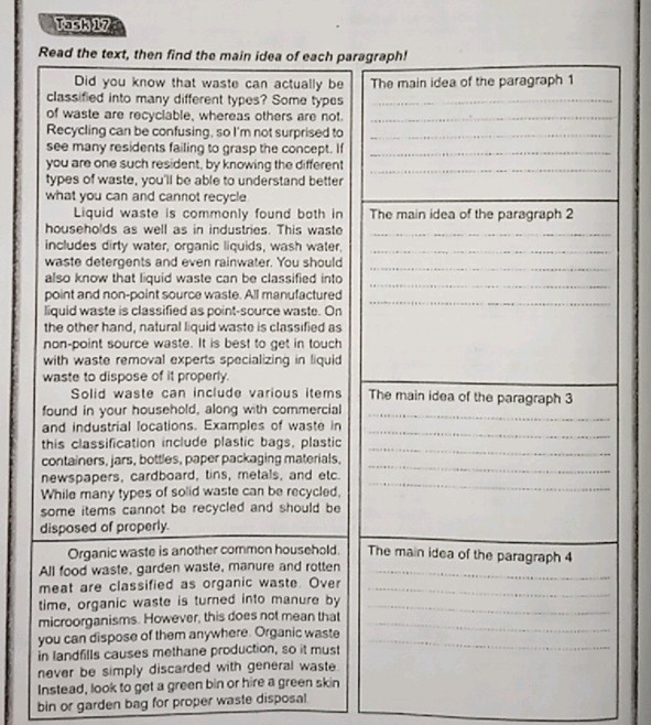 Task 179 Read the text then find the main | StudyX