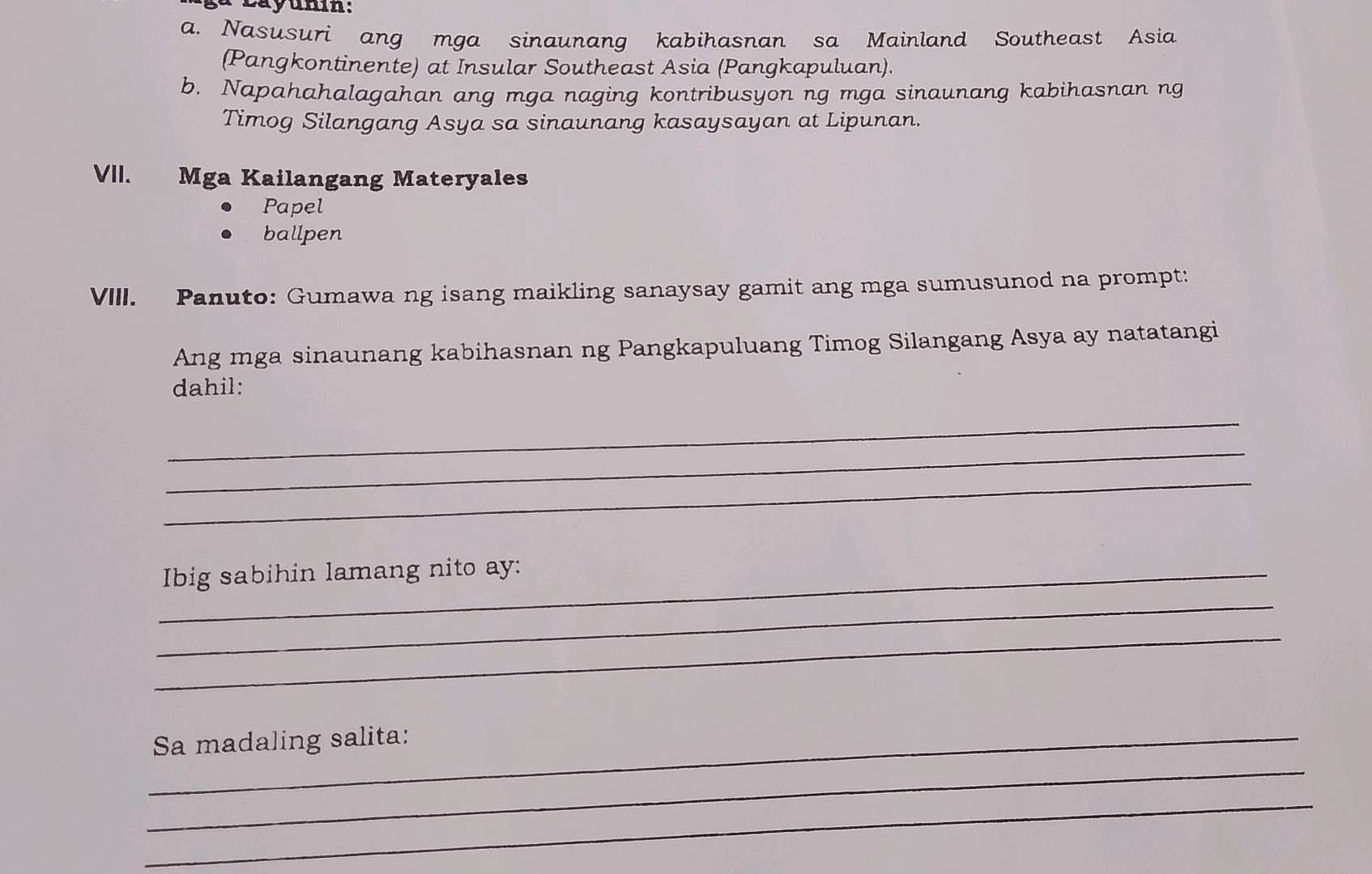 a Nasusuri ang mga sinaunang kabihasnan sa | StudyX