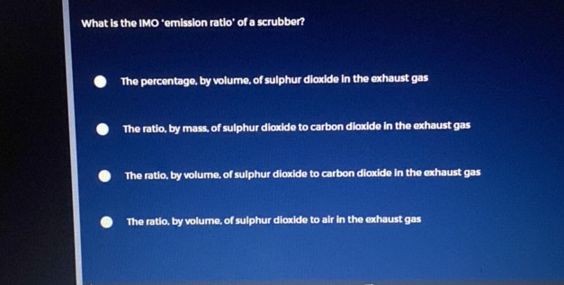 What is the IMO emission ratio of a scrubben