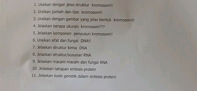 1 Uraikan dengan jelas struktur kromosom 2 | StudyX