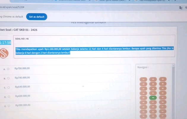 oid/ujian/soal/520 Chrome as default Set as | StudyX