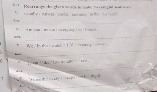 Q3 Rearrange the given words to make | StudyX