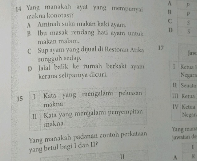 14 Yang manakah ayat yang mempunyai makna | StudyX
