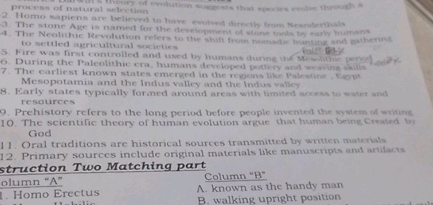 process of natural selection 2 Homo sapiens | StudyX