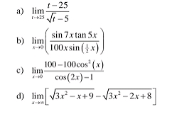 a) t 25 t-25 t-5 b) x 0 ( 7 x 5 x100 x ( 12