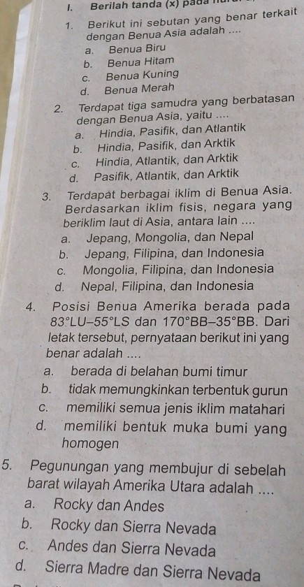 1 Berikut ini sebutan yang benar terkait | StudyX