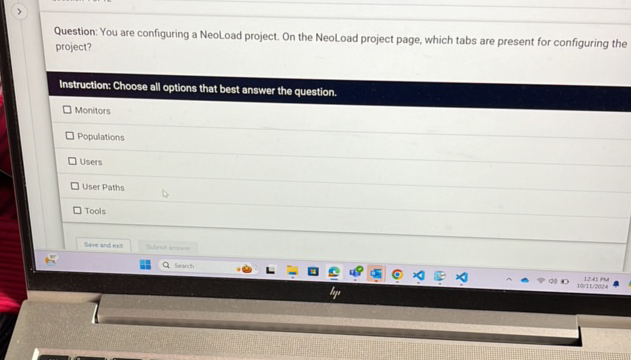 Question You are configuring a NeoLoad | StudyX