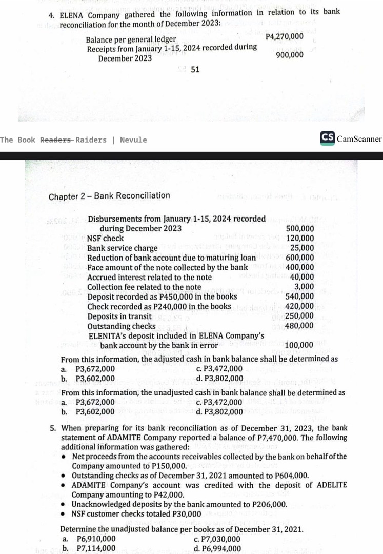 4 ELENA Company gathered the following | StudyX