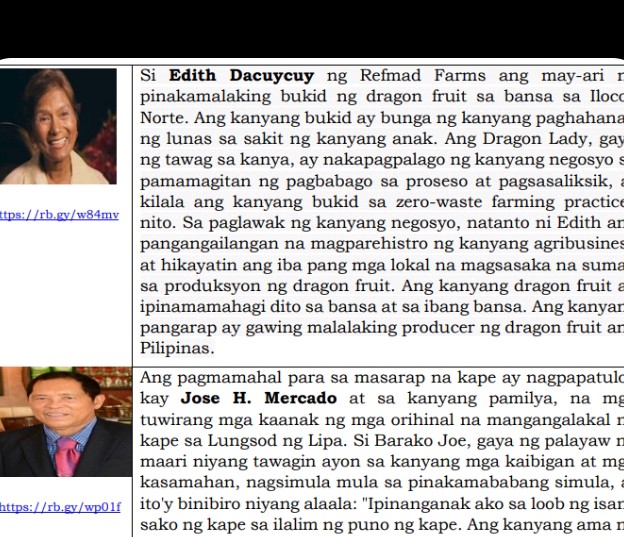 Si Edith Dacuycuy ng Refmad Farms ang | StudyX