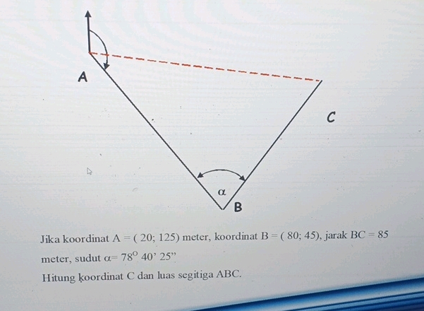 Jika koordinat A=(20 125) meter koordinat | StudyX