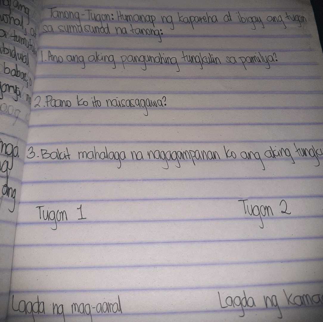 Tanong-Tugon Humanap ng Kapareha at ibigay | StudyX