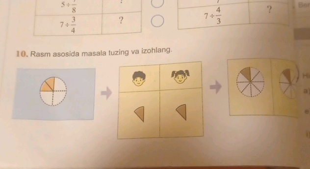 5 18 7 34 10 Rasm asosida masala tuzing va