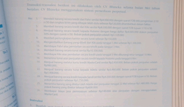 Transaksi-transaksi berikut ini dilakukan | StudyX