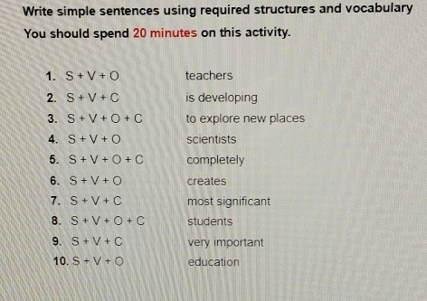 Write simple sentences using required | StudyX