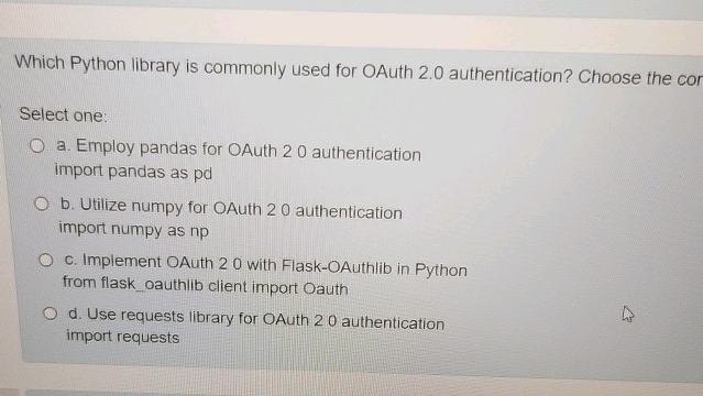 Which Python library is commonly used for | StudyX