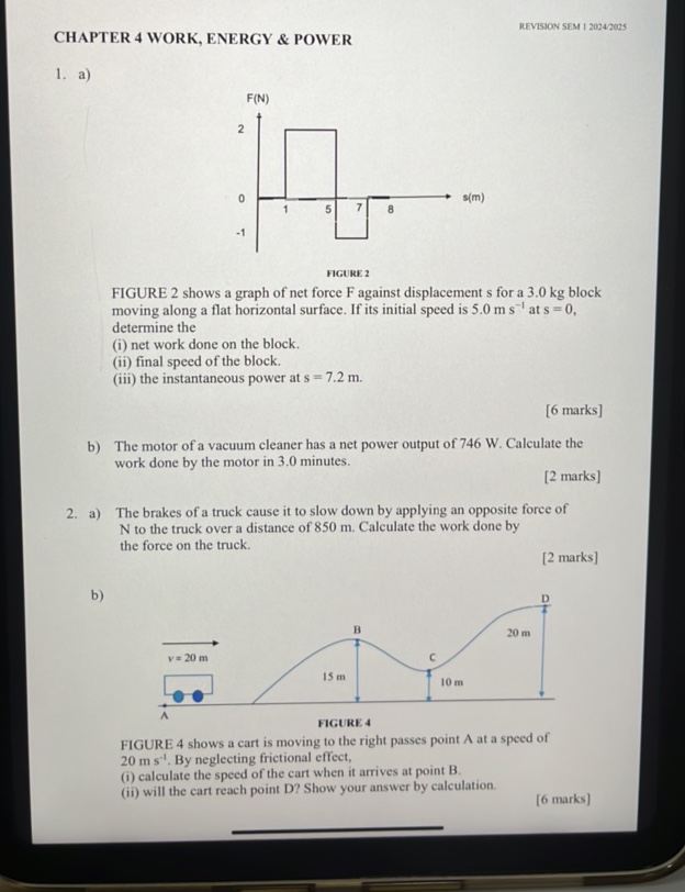 CHAPTER 4 WORK ENERGY POWER REVISION SEM | StudyX