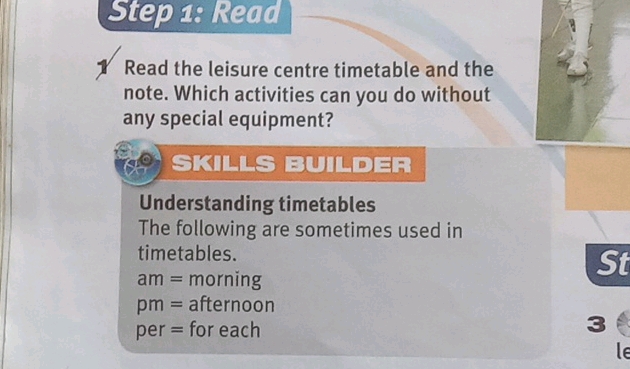 Step 1 Read Read the leisure centre | StudyX