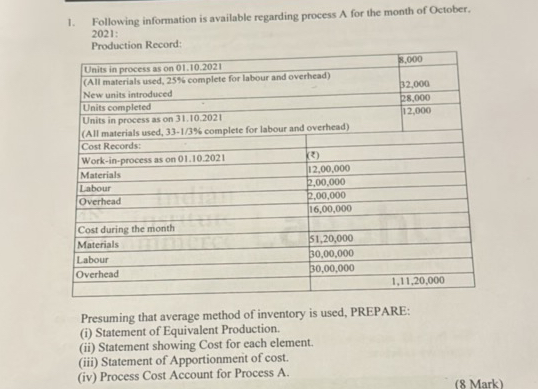 1 Following information is available | StudyX