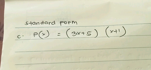 standard form c P x 3 x 5 x 1