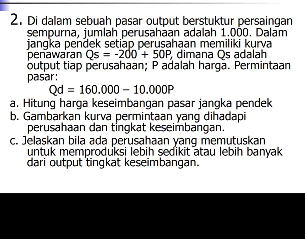 2 Di dalam sebuah pasar output berstuktur | StudyX