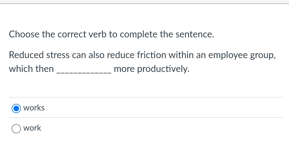 Choose the correct verb to complete the | StudyX
