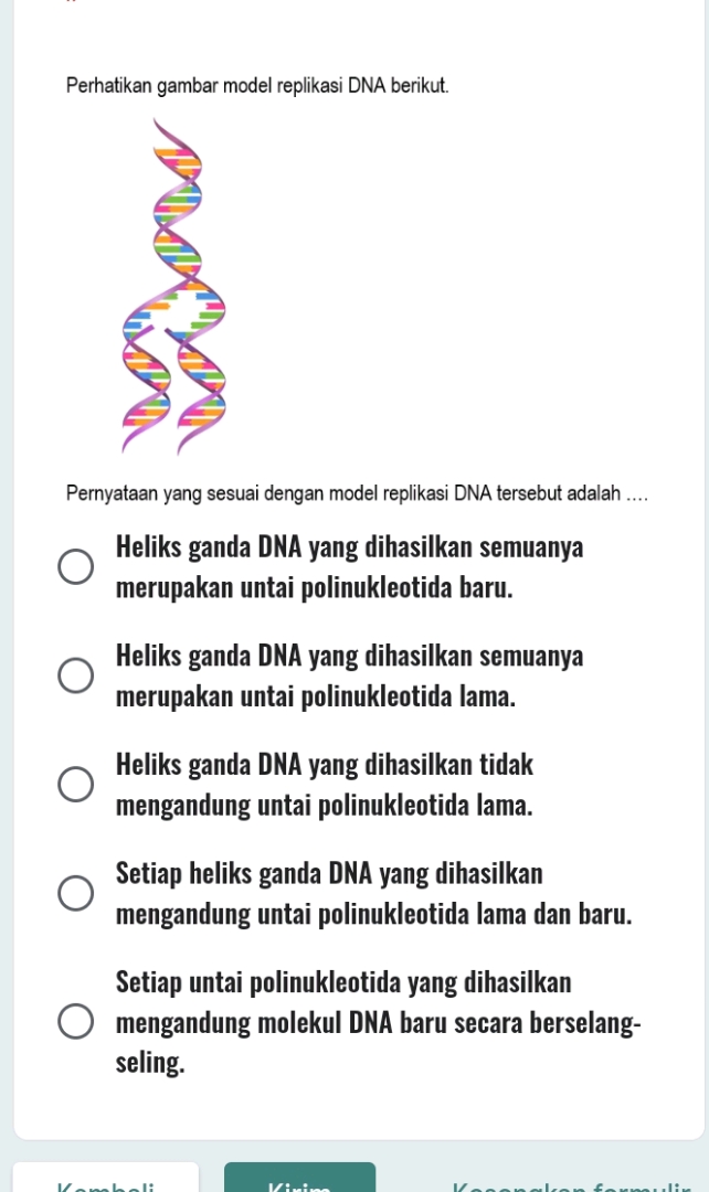 Perhatikan gambar model replikasi DNA | StudyX