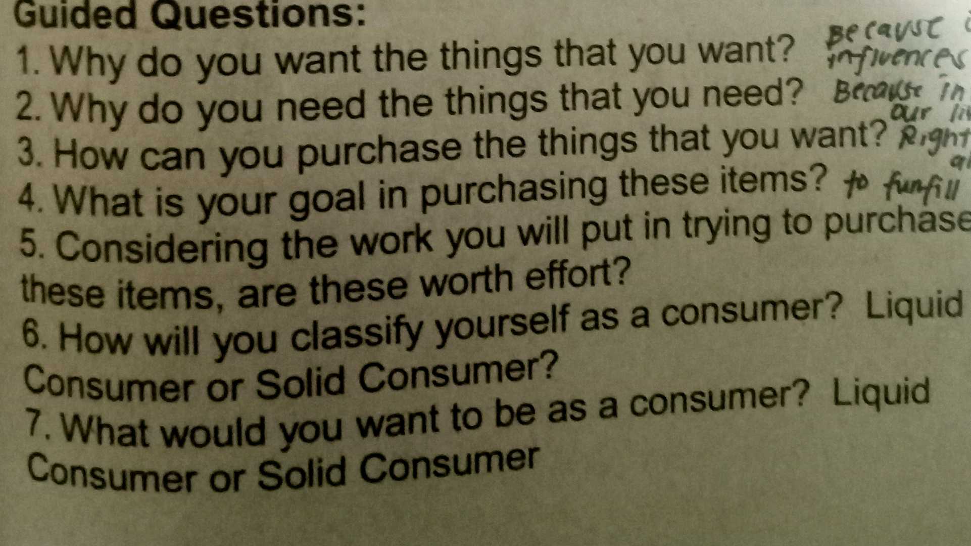 Guided Questions 1 Why do you want the | StudyX