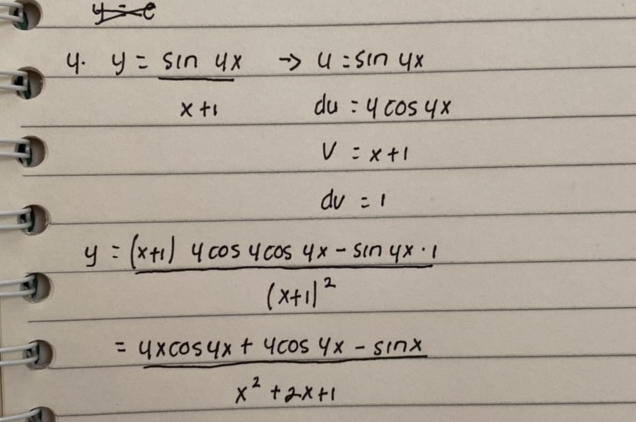 4 aligned y= 4 xx+1 u = 4 x d u =4 4 x v