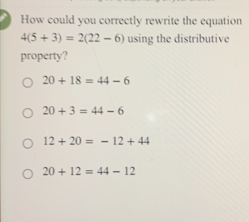 How could you correctly rewrite the equation