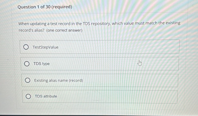 Question 1 of 30 (required) When updating a | StudyX