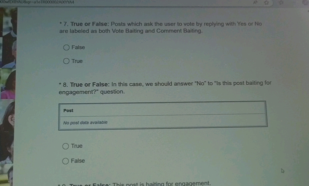 7 True or False Posts which ask the user to | StudyX